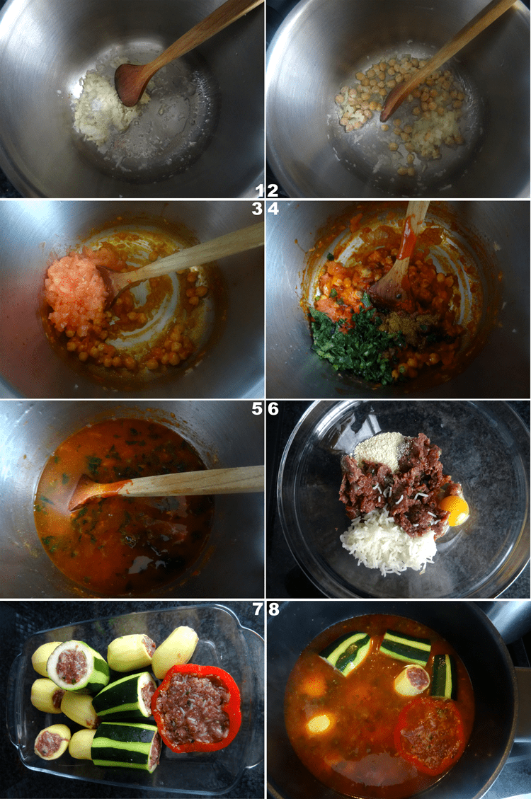 Dolma bel khodra - Légumes farcis à la viande hachée cuits en sauce ...
