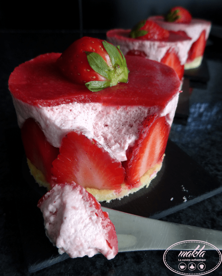 Entremets individuels à la mousse de fraise | Recette express - Makla ...