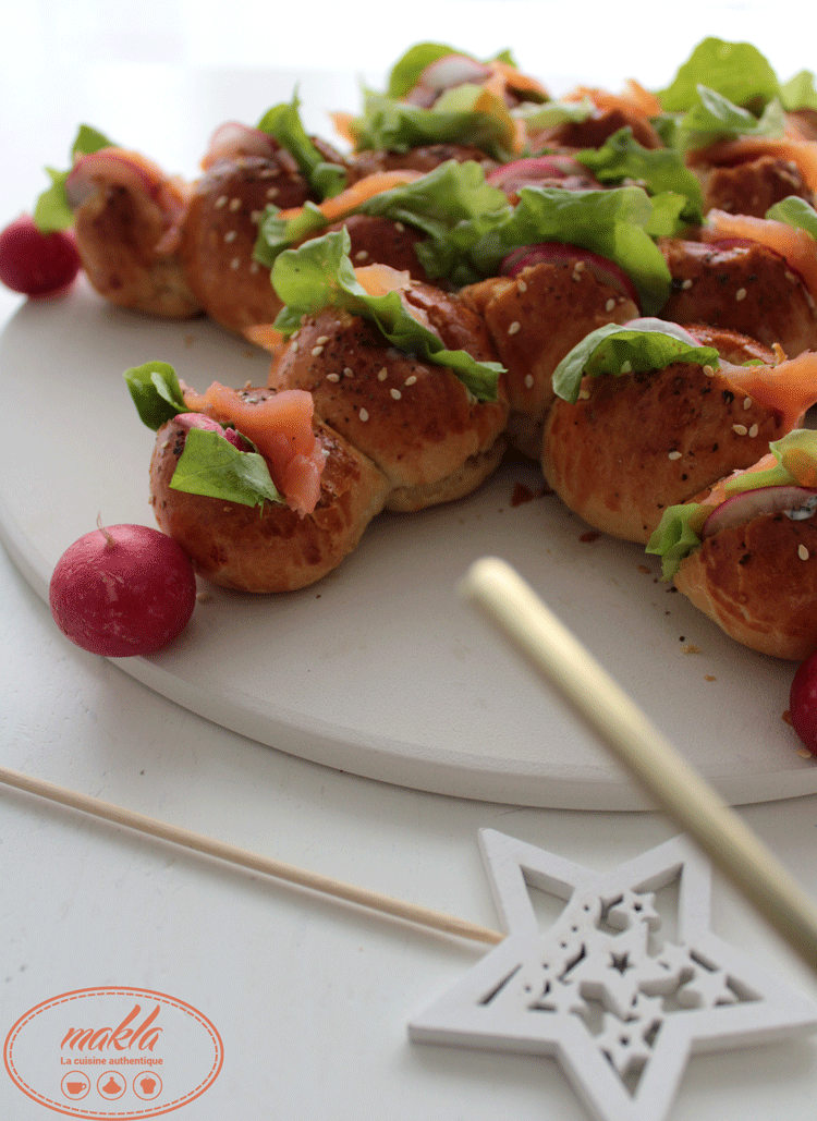 Brioche apéro festive | Saumon - Tzatziki - Radis - Makla - La cuisine ...