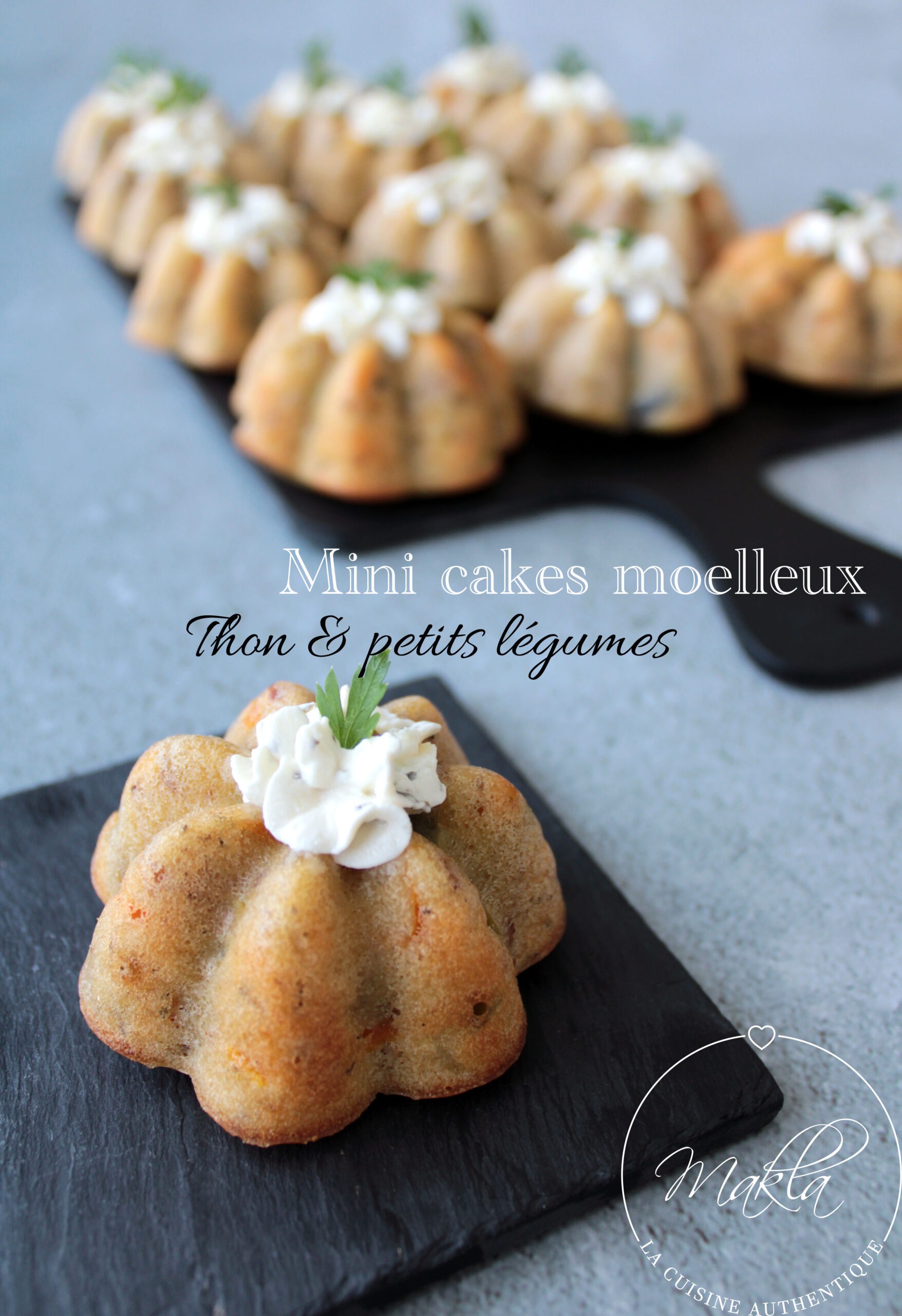 Mini cakes moelleux au thon et aux petits légumes | Flower shaped ...