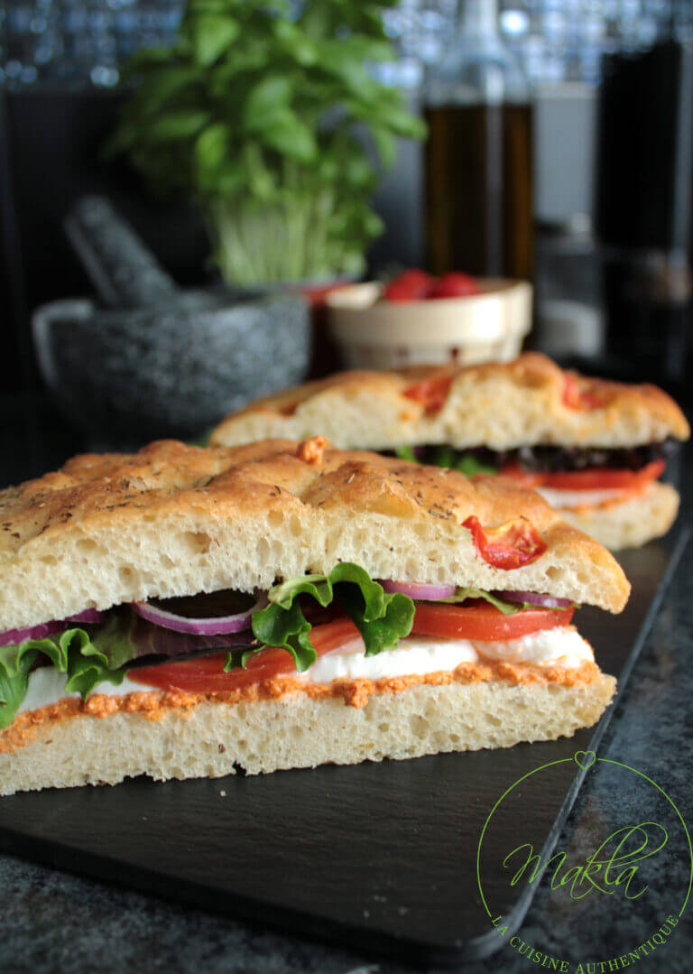 Focaccia sandwich - Makla - La cuisine authentique
