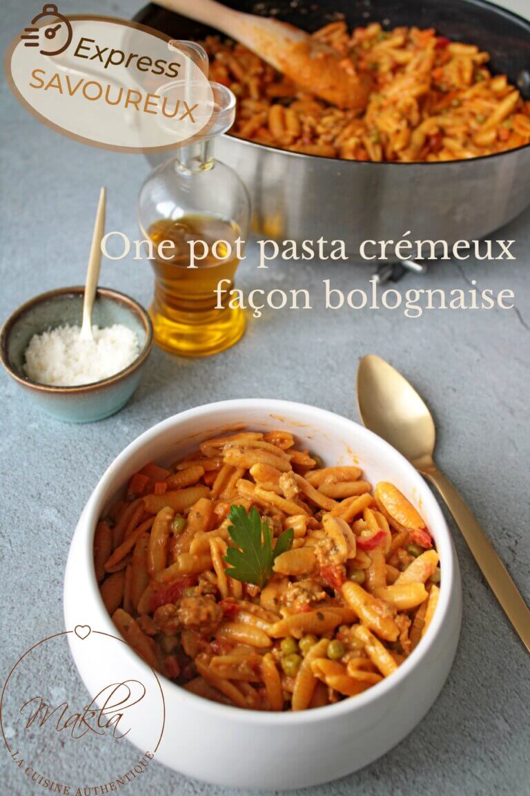 One pot pasta crémeux façon bolognaise - Makla - La cuisine authentique